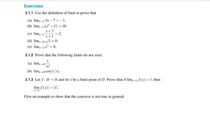 Solved Use the definition of limit to prove that (a) lim_x | Chegg.com