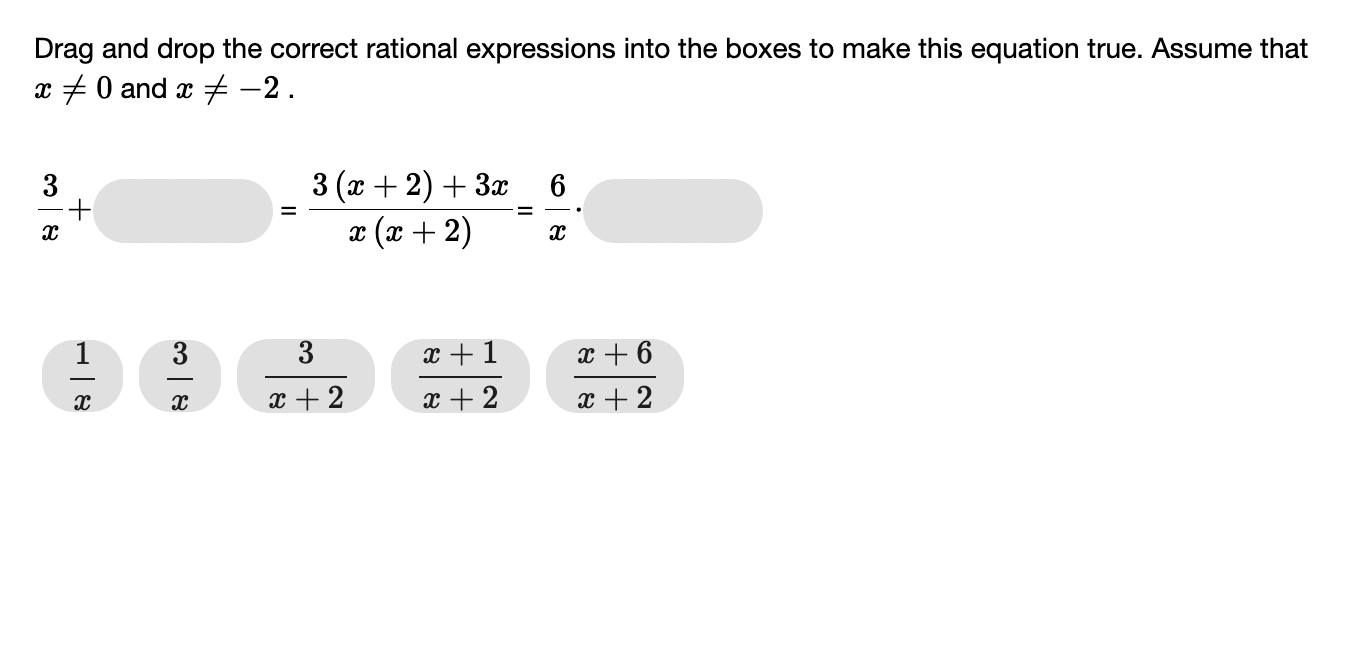 Solved Drag and drop the correct rational expressions into | Chegg.com