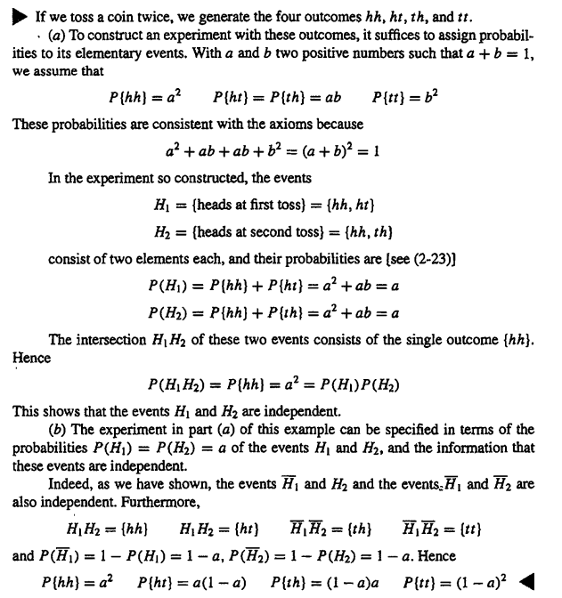 Solved If we toss a coin twice, we generate the four | Chegg.com