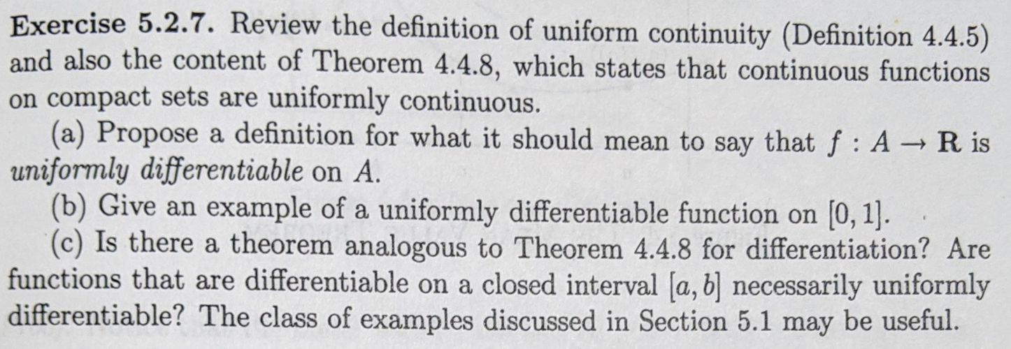 Solved Exercise 5.2.7. Review the definition of uniform | Chegg.com