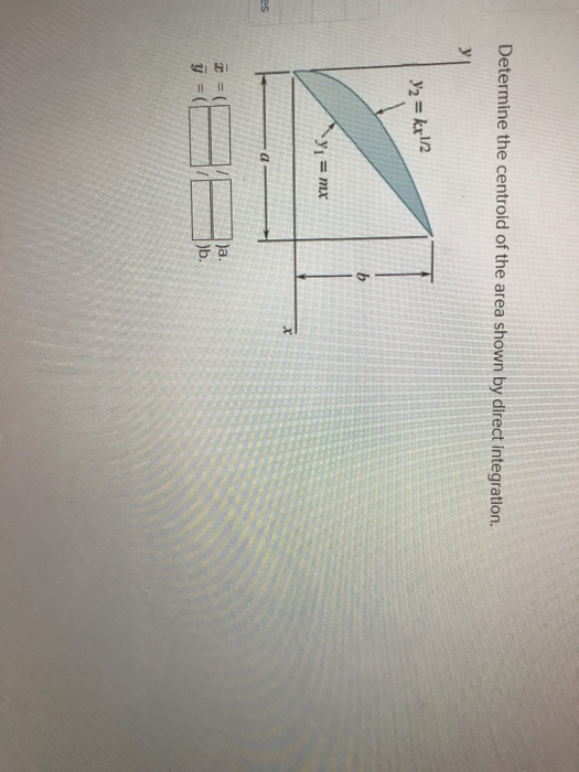 Solved Determine the centroid of the area shown by direct | Chegg.com