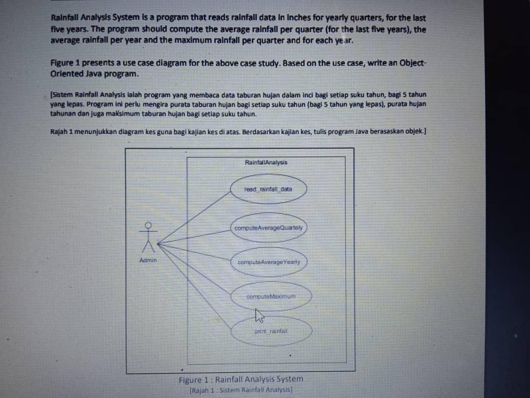Solved Rainfall Analysis System is a program that reads | Chegg.com