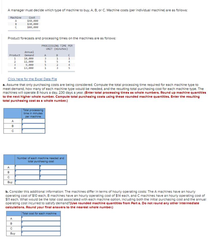 Solved A manager must decide which type of machine to buy, | Chegg.com