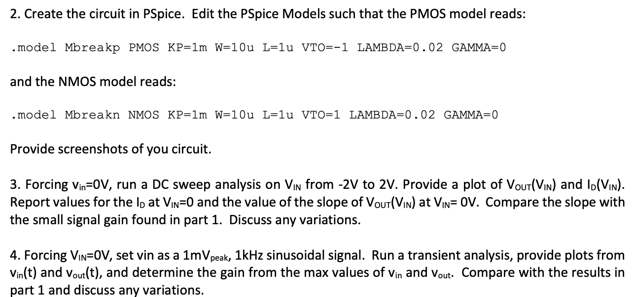 Solved OUT HIGS- 2. Create the circuit in PSpice. Edit the | Chegg.com