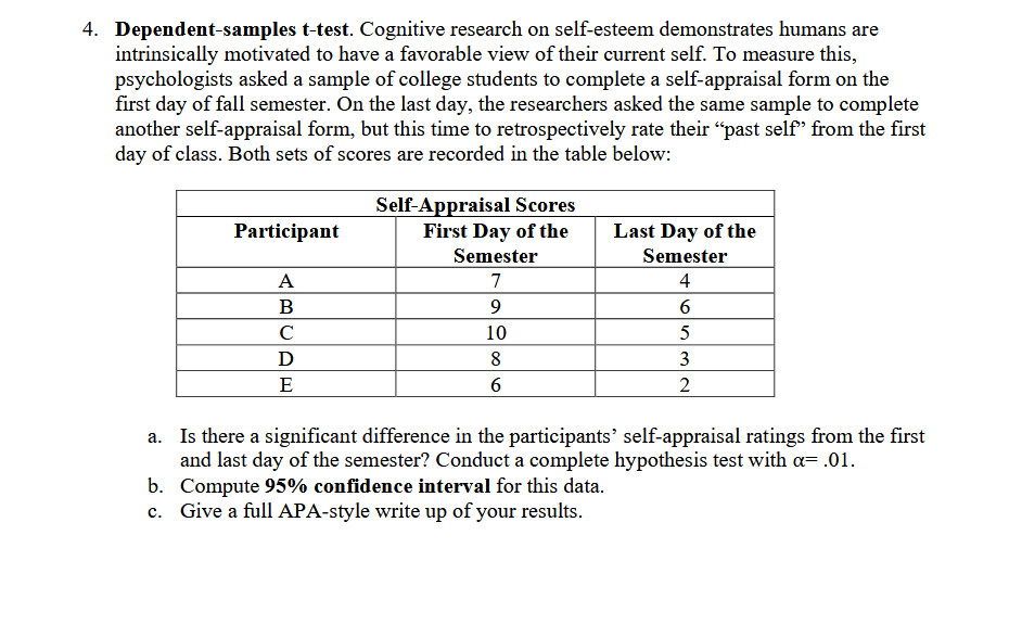 Solved Dependent-samples t-test. Cognitive research on | Chegg.com