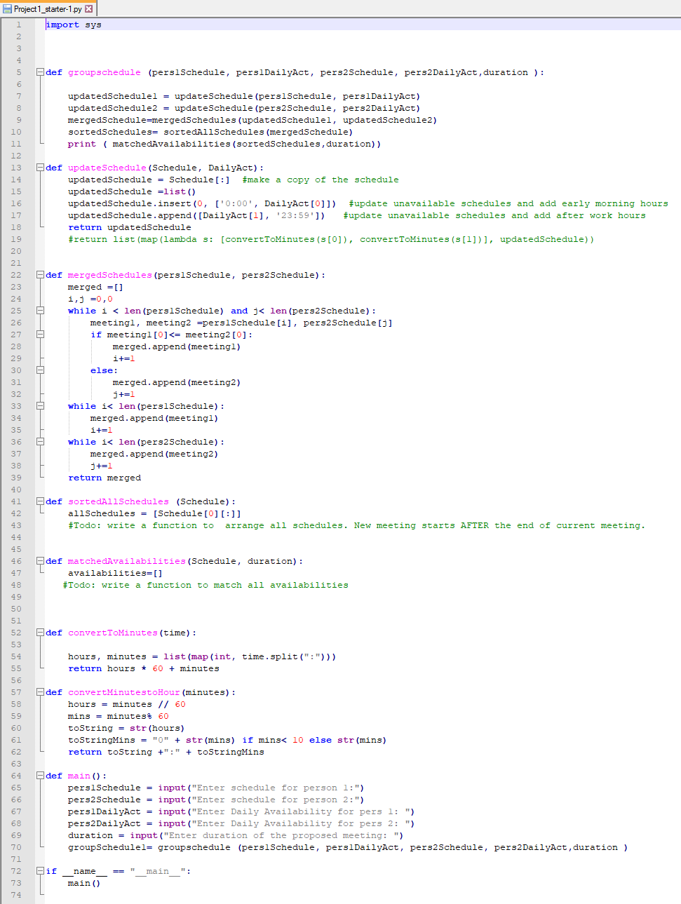 The Problem: Matching Group Schedules The group | Chegg.com