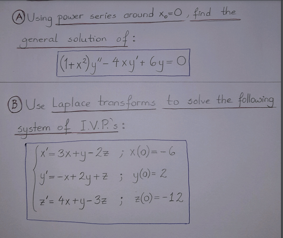 Solved @ Using power series around xo=0, find the general | Chegg.com