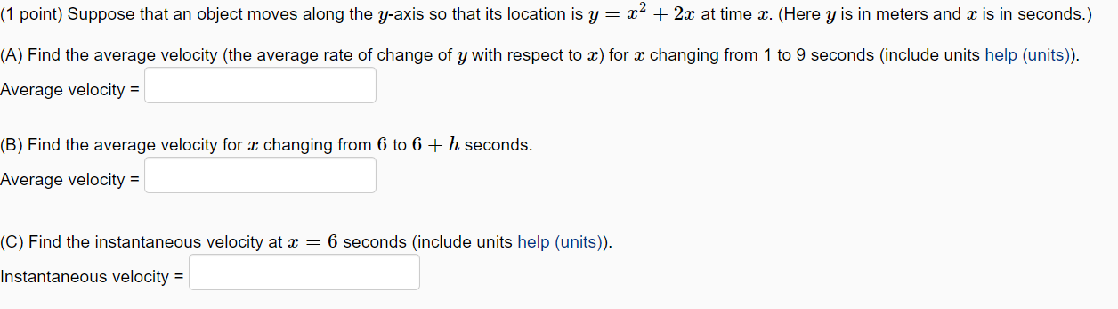 Solved 1 Point Suppose That An Object Moves Along The