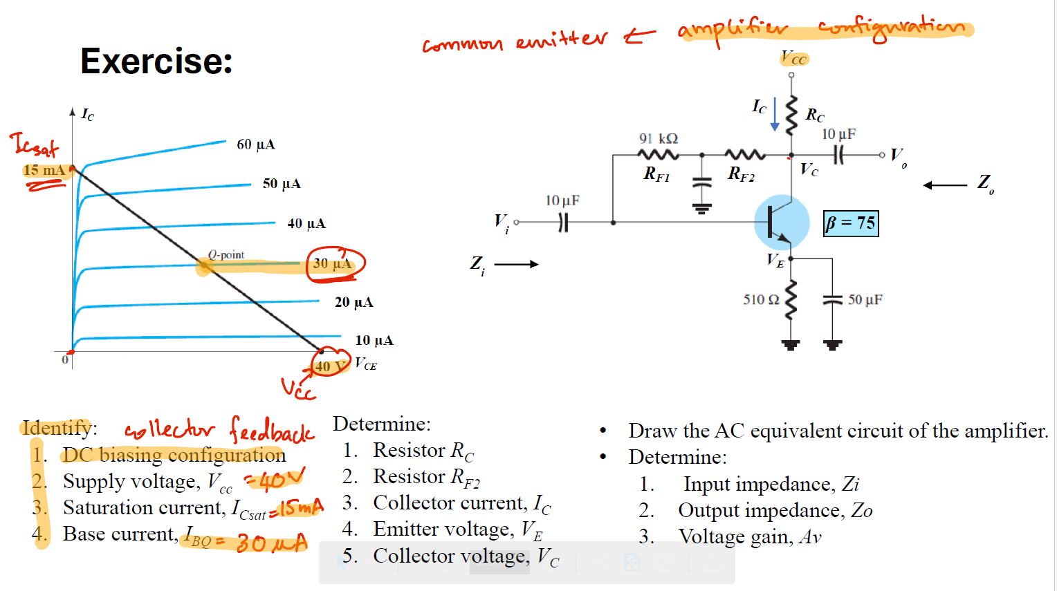 Solved Exercise:Identify: DC ﻿biasing configurationSupply | Chegg.com