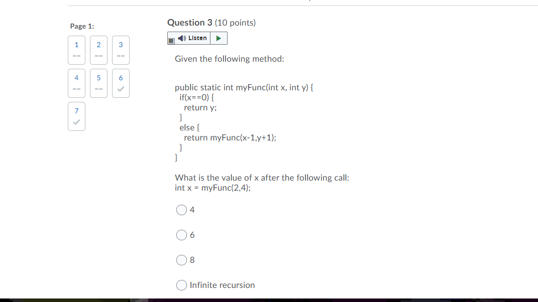 Solved Page 1: Question 1 (20 points) 1 2 3 Listen Given the | Chegg.com
