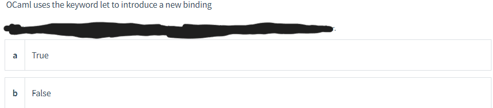 Solved OCaml uses the keyword let to introduce a new binding | Chegg.com
