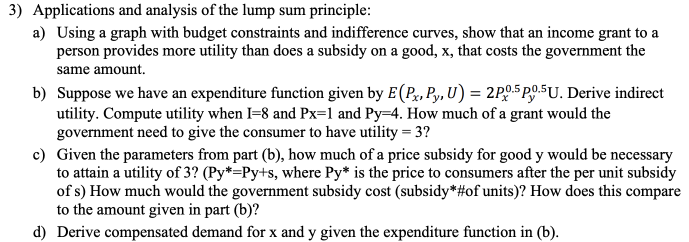 Solved Applications and analysis of the lump sum | Chegg.com