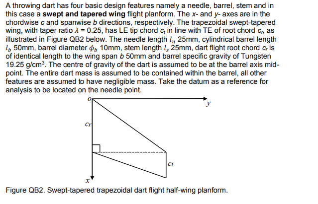 A throwing dart has four basic design features namely | Chegg.com