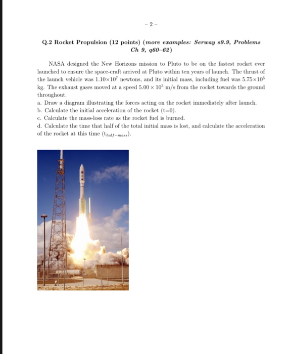 Solved Q.2 Rocket Propulsion (12 points) (more ezamples: | Chegg.com