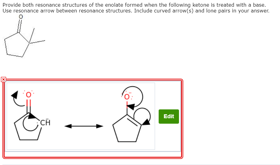 Solved Provide both resonance structures of the enolate | Chegg.com