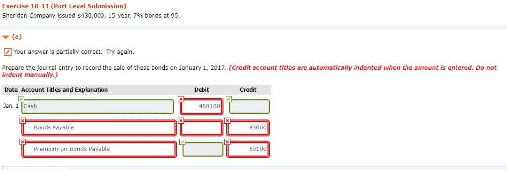 Solved Exercise 10-11 (Part Level Submission) Sheridan | Chegg.com