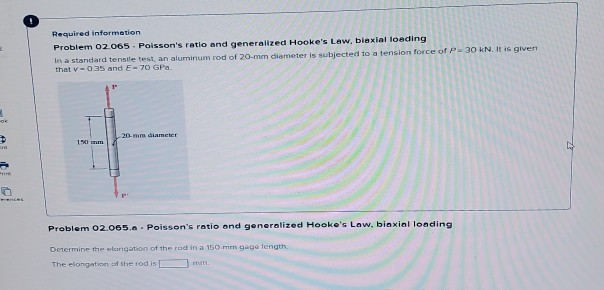 Solved Required information Problem 02.065. Poisson's ratio | Chegg.com