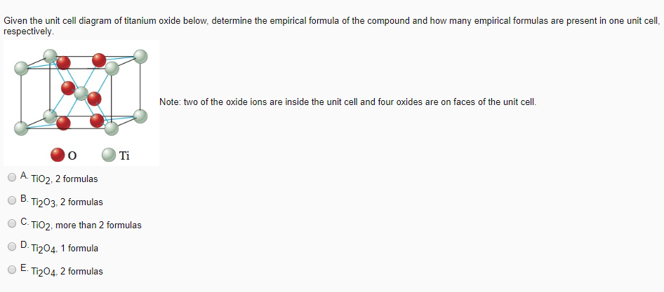 Solved Given the unit cell diagram of titanium oxide below, | Chegg.com