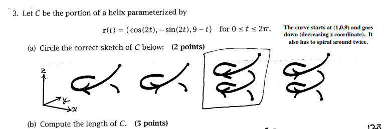 Solved 3. Let C be the portion of a helix parameterized by | Chegg.com