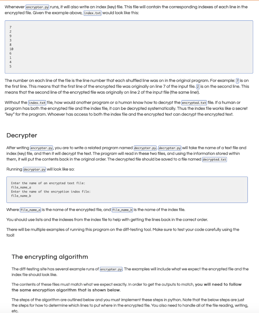 Encrypter The first program you will write shall be | Chegg.com