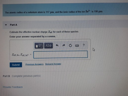 Solved Is 198 Pm The Atomic Radius Of A Selenium Atom Is