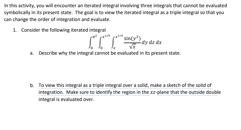 Solved In this activity, you will encounter an iterated | Chegg.com