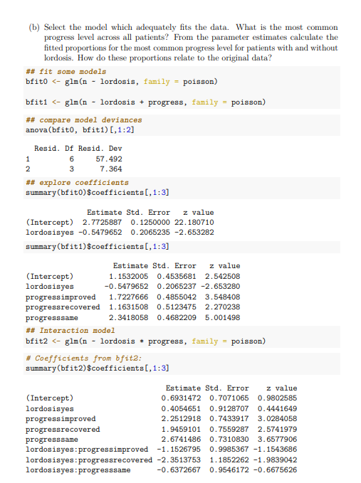 Solved The following data come form a study of back pain | Chegg.com