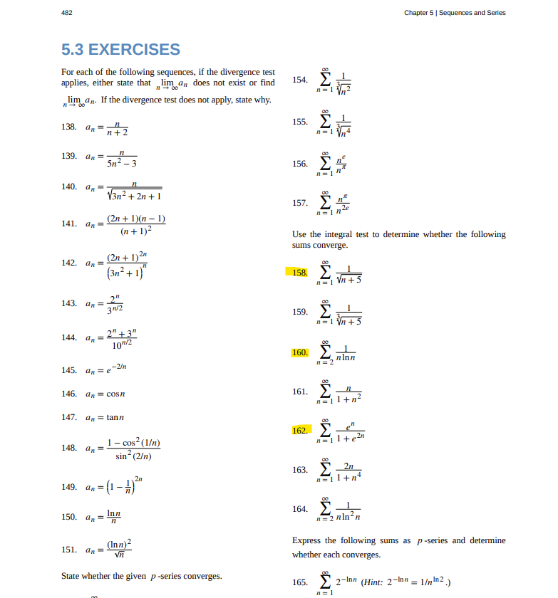 Solved 482 Chapter 5 | Sequences and Series 5.3 EXERCISES | Chegg.com