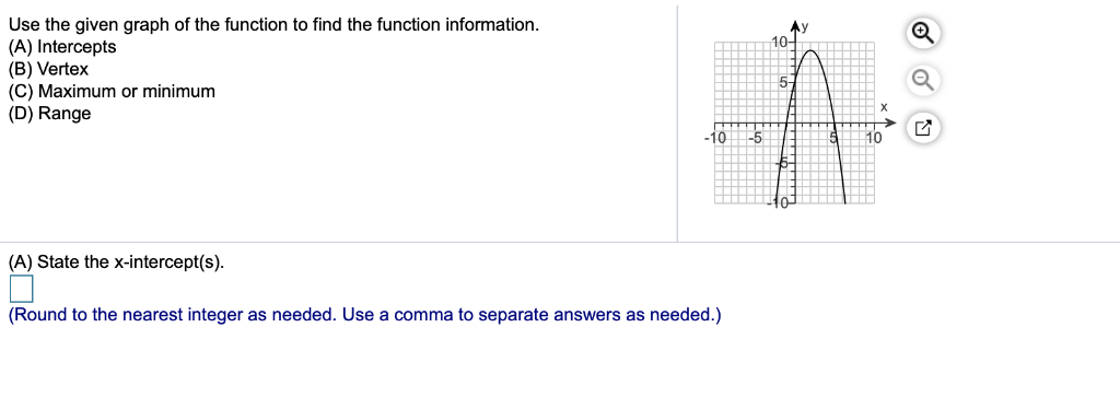 Solved Use the given graph of the function to find the | Chegg.com