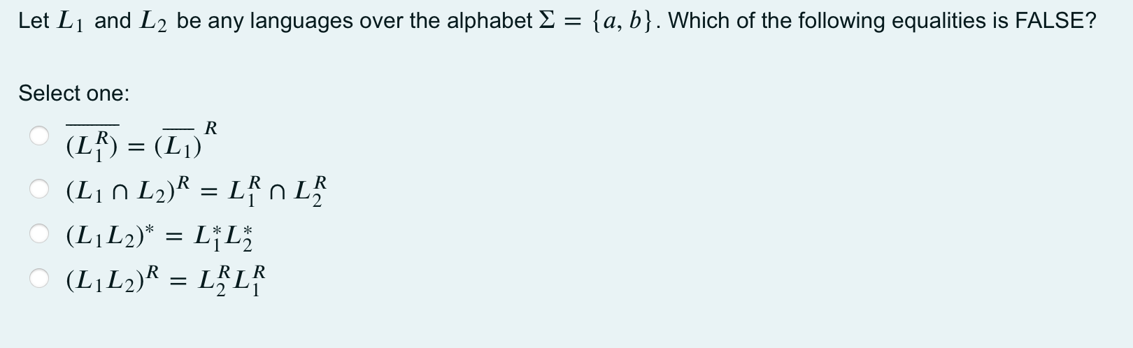 Solved Let L1 and L2 be any languages over the alphabet E = | Chegg.com
