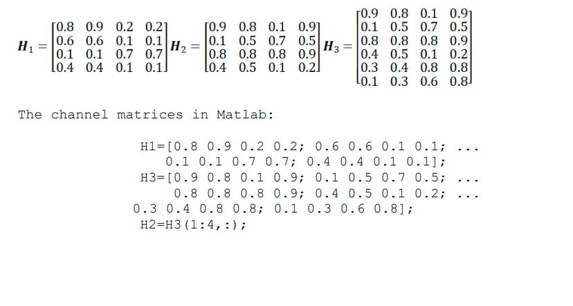 Solved 11. Consider spatial multiplexing MIMO channel with | Chegg.com