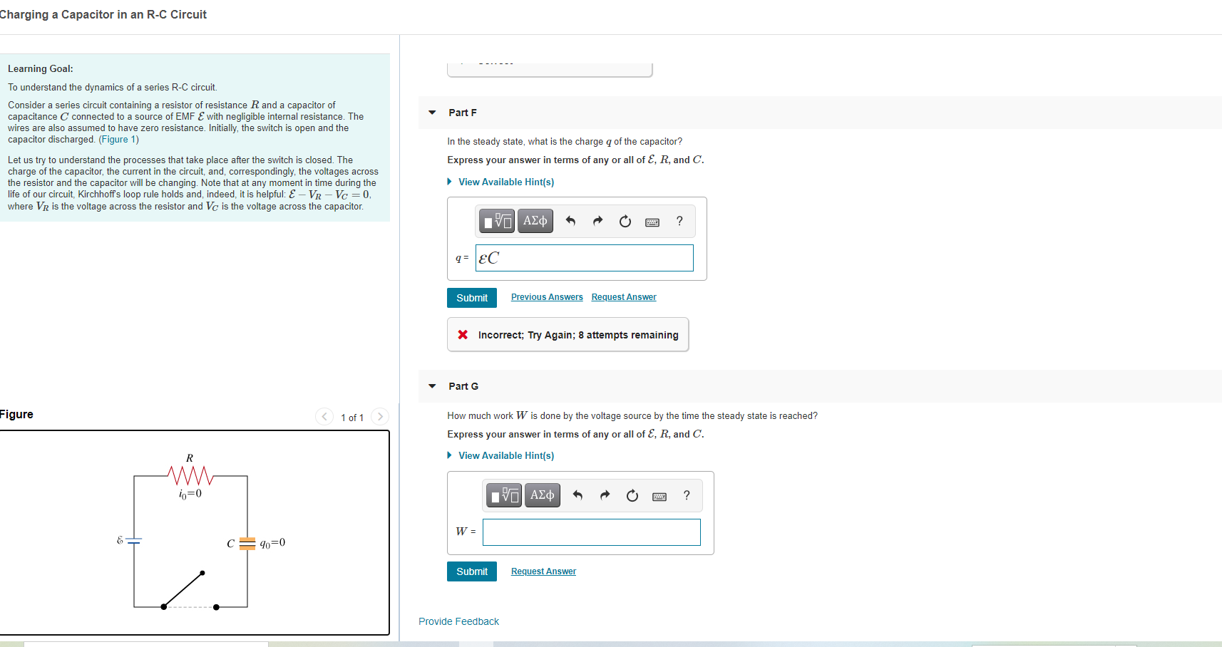 Solved Charging a Capacitor in an R-C Circuit Learning Goal: | Chegg.com