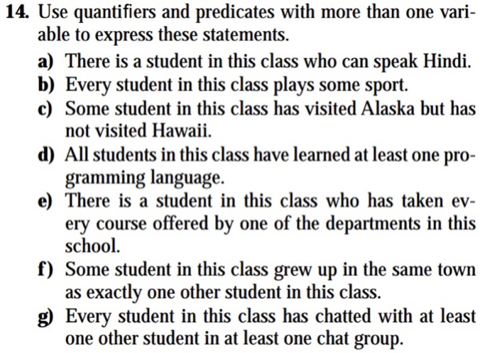 Solved 4. Let P(x, y) be the statement "Student x has taken | Chegg.com