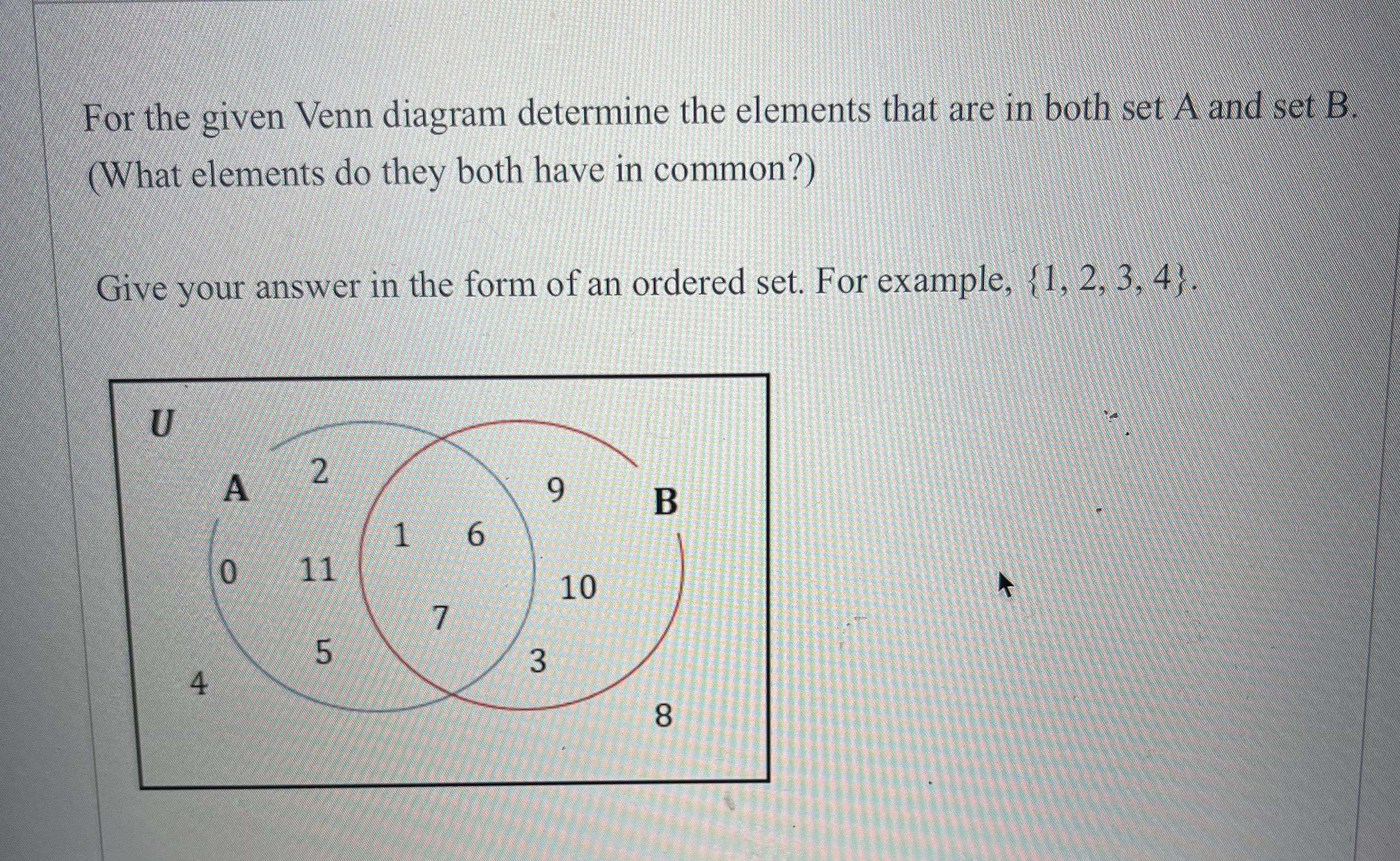 Solved For the given Venn diagram determine the elements | Chegg.com