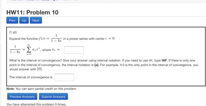 Solved HW11: Problem 10 Prev Up Next (1 pt Expand the | Chegg.com