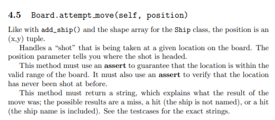Solved 4 Program Overview In a file battleship.py, you must | Chegg.com