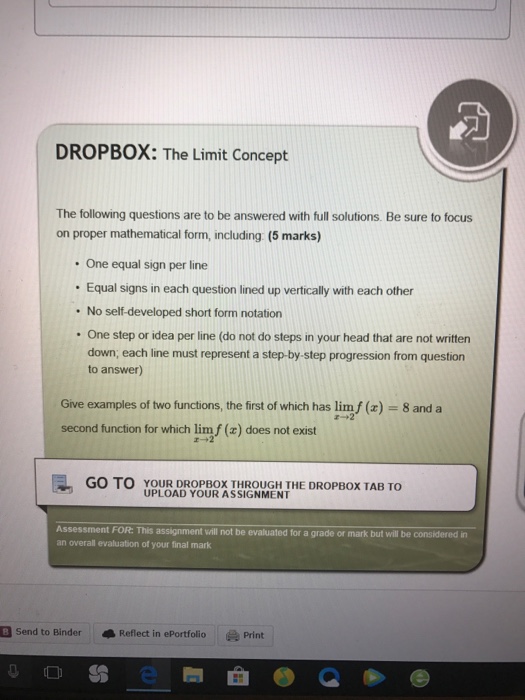Solved DROPBOX: The Limit Concept The following questions | Chegg.com