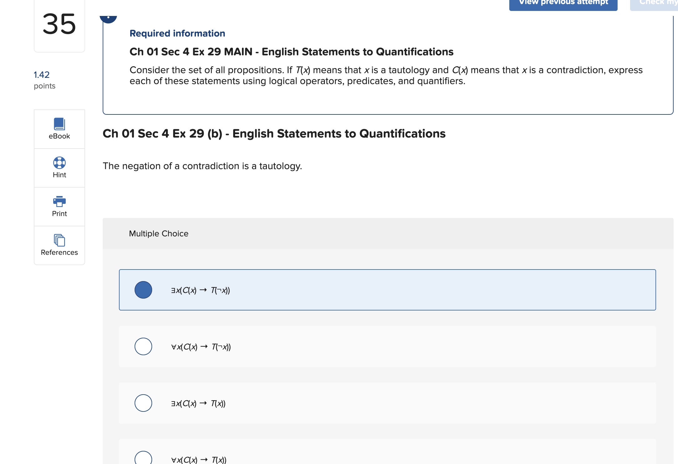 Solved Ch 01 ﻿Sec 4 ﻿Ex 29 (b) - ﻿English Statements to | Chegg.com
