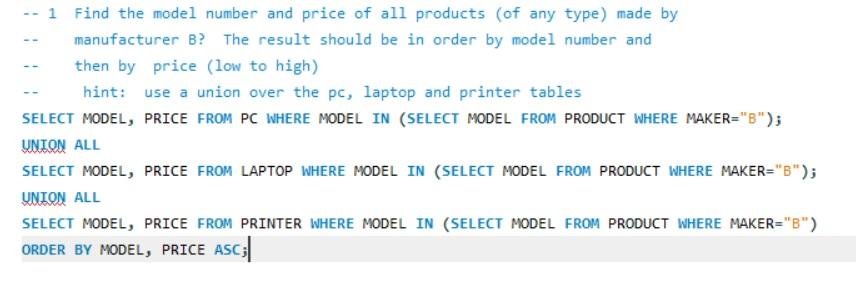 Solved create schema product; use product; create table | Chegg.com