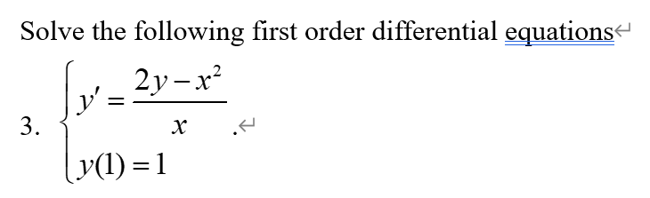 Solved Solve the following first order differential | Chegg.com