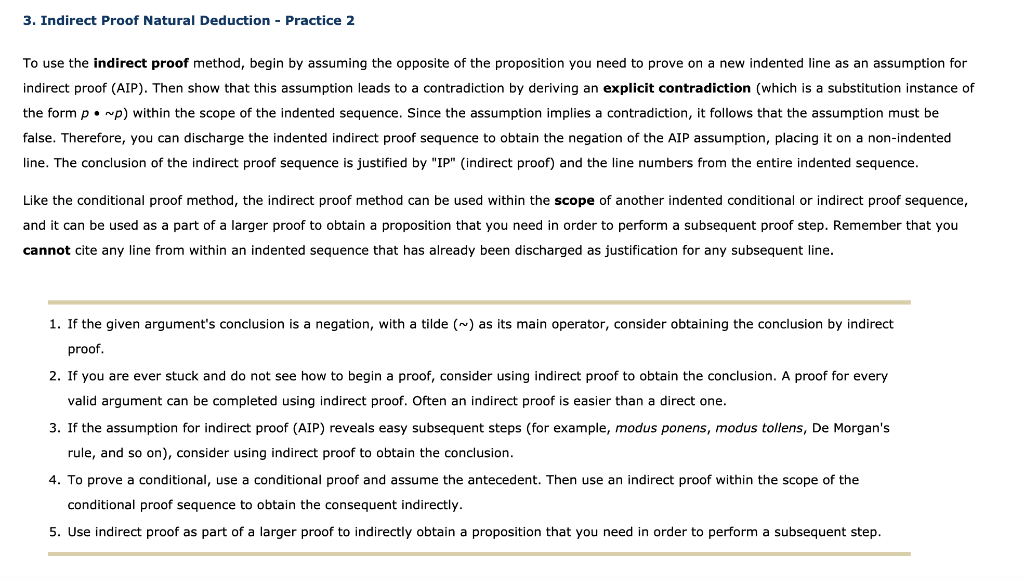 Solved 3. Indirect Proof Natural Deduction - Practice 2 To | Chegg.com