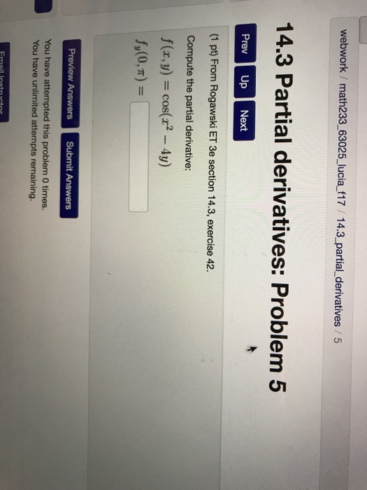 Solved webwork / math233 63025_lucia f17 14.3 | Chegg.com