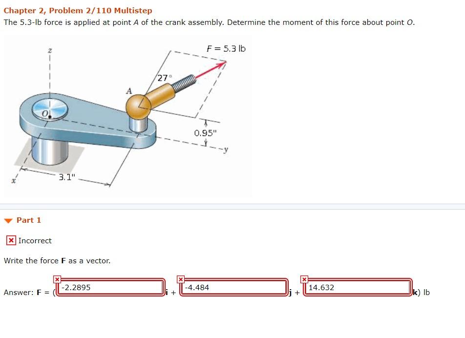 Solved PART 2 Write the position vector r that points from O | Chegg.com