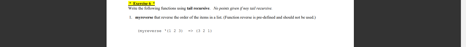Solved * Exercise 6 * Write the following functions using | Chegg.com