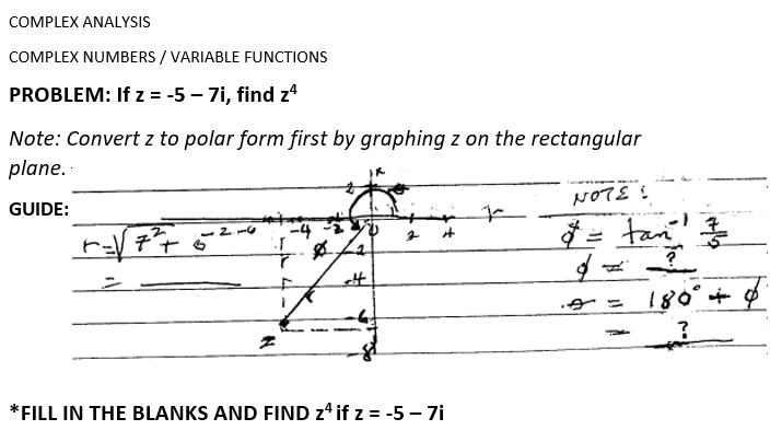 Solved COMPLEX ANALYSIS COMPLEX NUMBERS / VARIABLE FUNCTIONS | Chegg.com