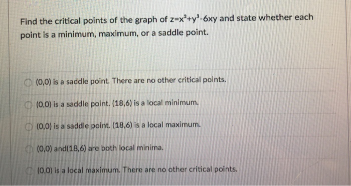 Solved Find the critical points of the graph of | Chegg.com