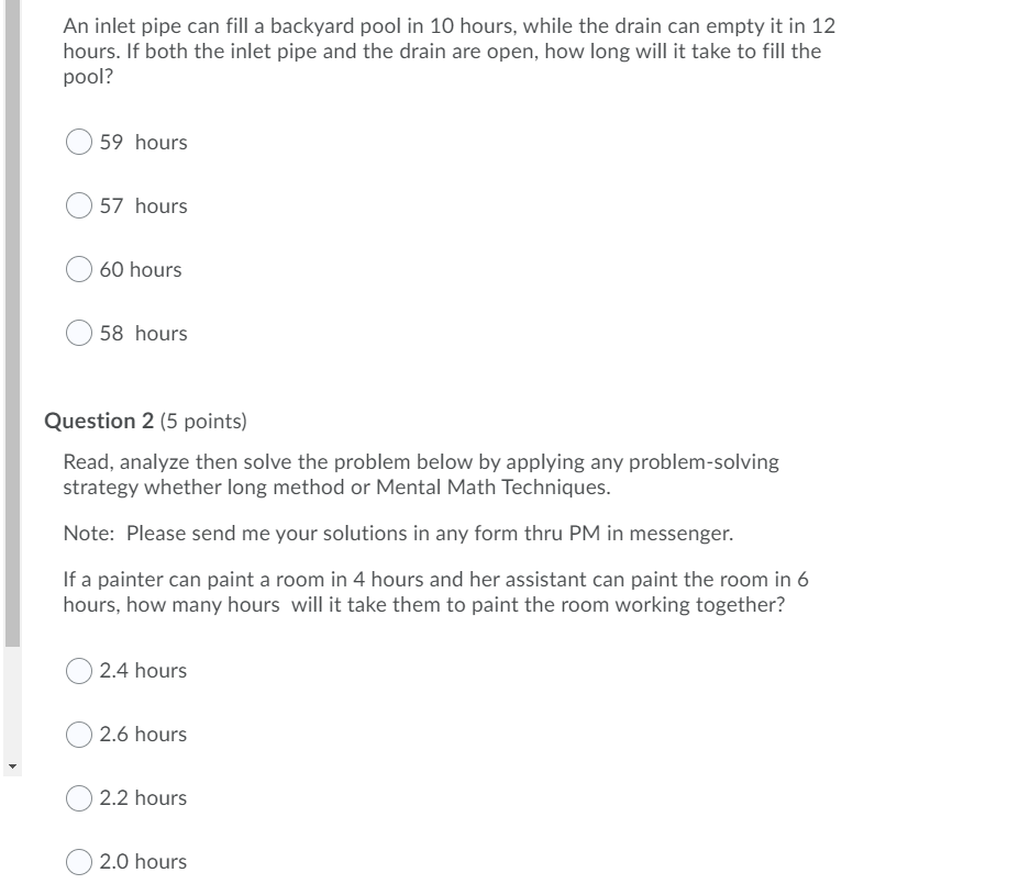 Solved An inlet pipe can fill a backyard pool in 10 hours, | Chegg.com