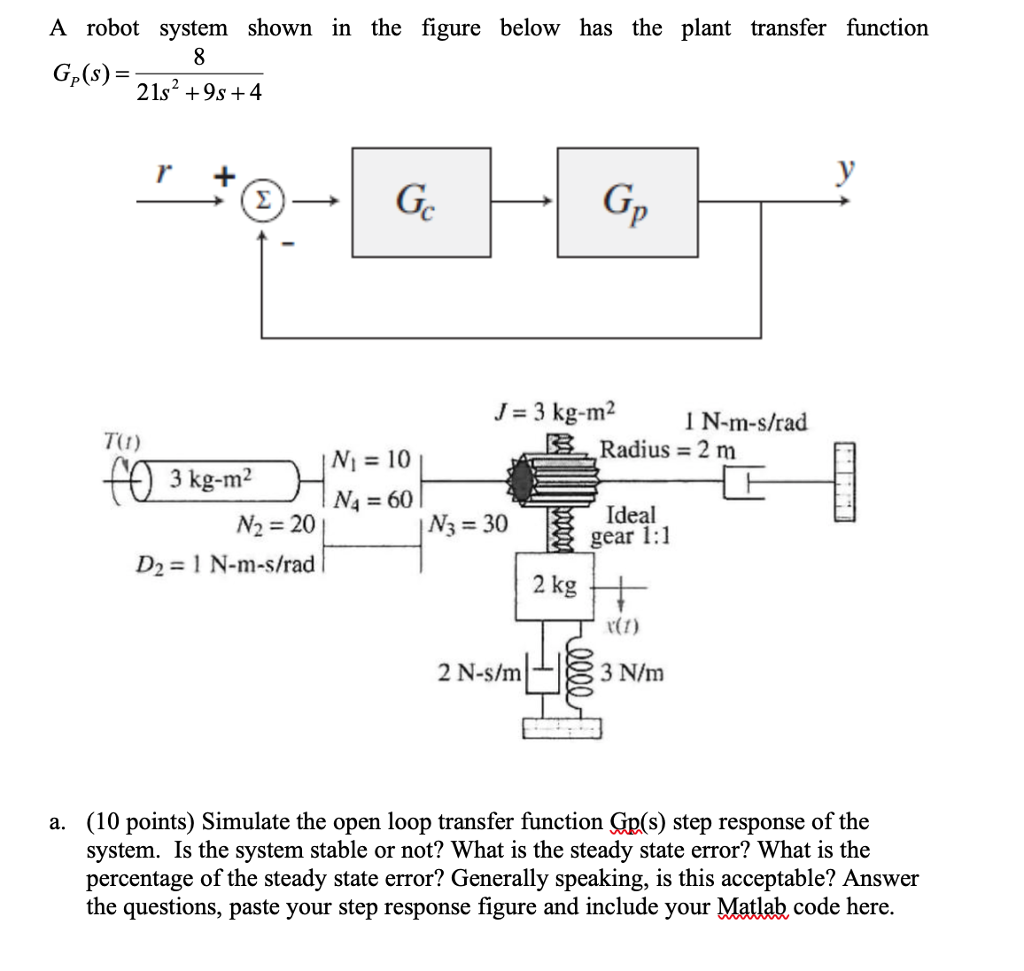 Solved A robot system shown in the figure below has the | Chegg.com