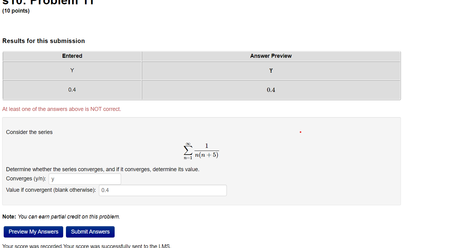 Solved (10 points) Results for this submission At least one | Chegg.com