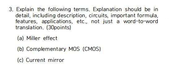 Solved 3. Explain the following terms. Explanation should be | Chegg.com